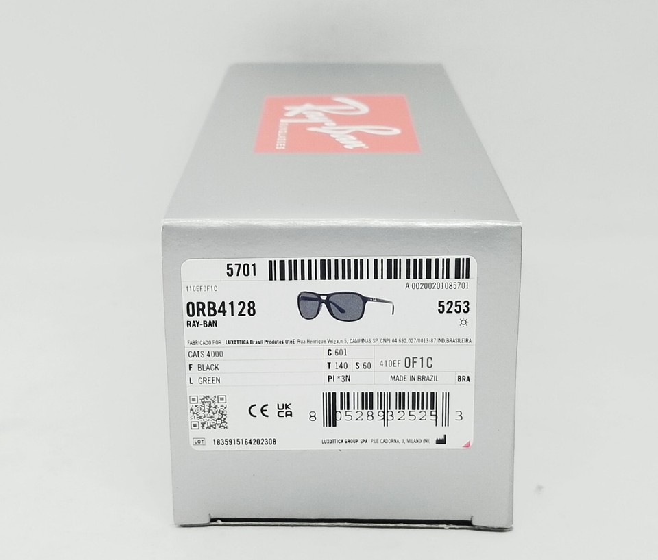Ray Ban CATS 4000 black/green RB4128 601 60 sunglasses NEW IN BOX ...