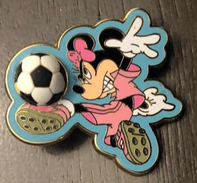 Disney pin 12332 Minnie Mouse Kicking Soccer Ball Sports Series Free D ...