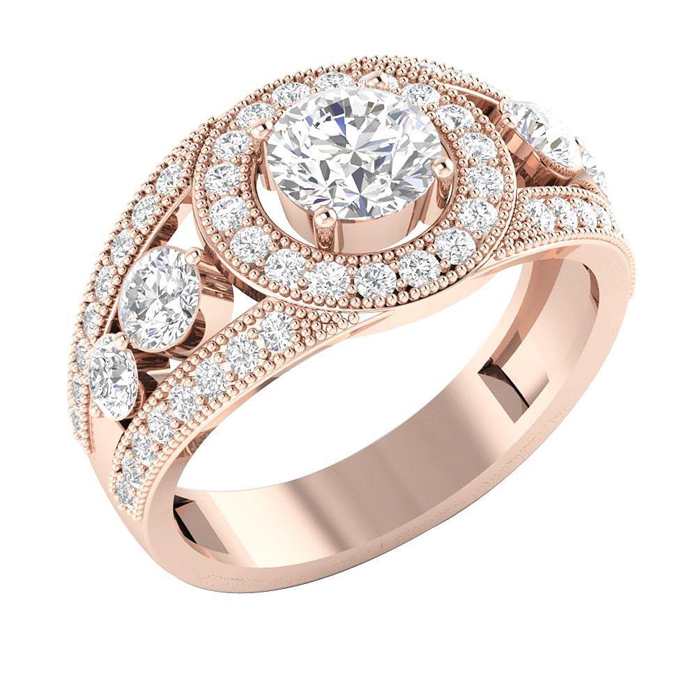 Designer Solitaire Engagement Ring VS1 F 1.85 Ct Lab Grown Diamond 14K ...