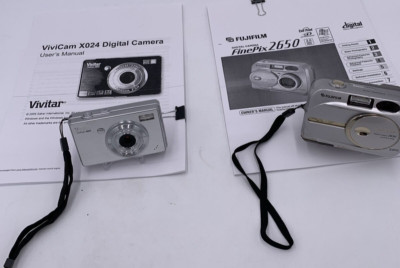 Camera Lot (2) Vivitar Vivicam X024 Parts**** Fujifilm Finepix 2650 ...