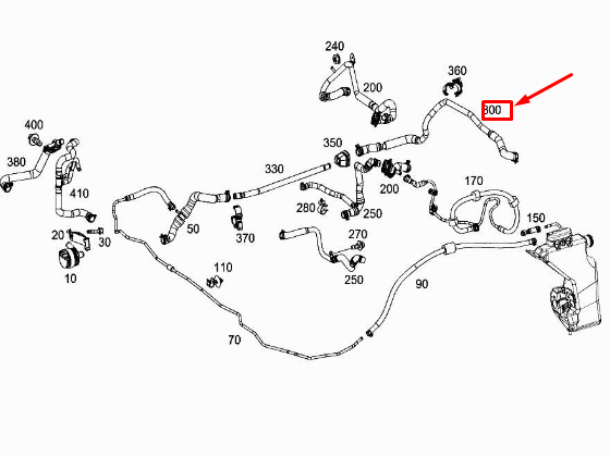 MERCEDES-BENZ C W205 HEAT EXCHANGER RETURN HOSE A2058300902 GENUINE for ...