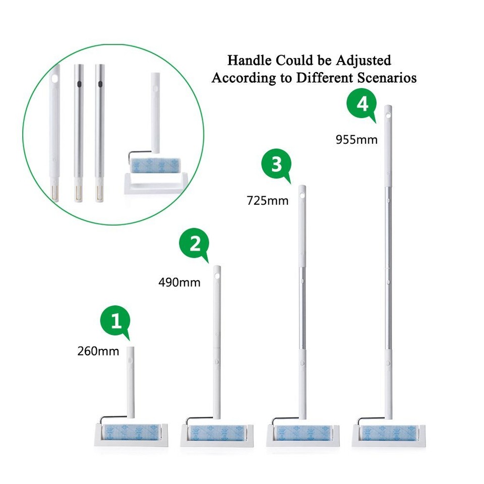 802 Lint Roller Sticky Roller Pet Hair Roller Long Handle Sticky Mop ...