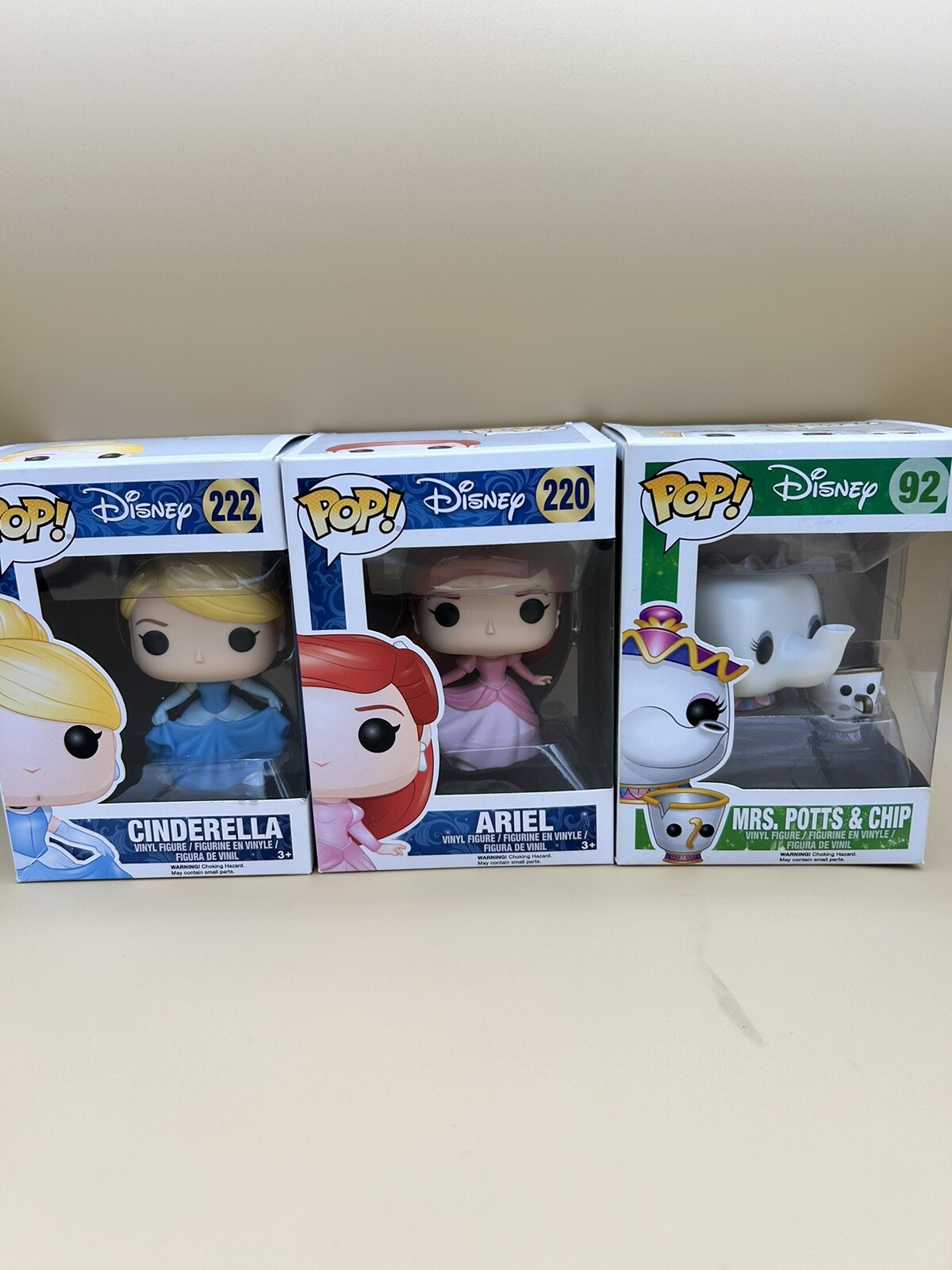 Funko Pop! Vinyl: Disney Set Ariel,Cinderella, And Mrs.Potts And Chip ...