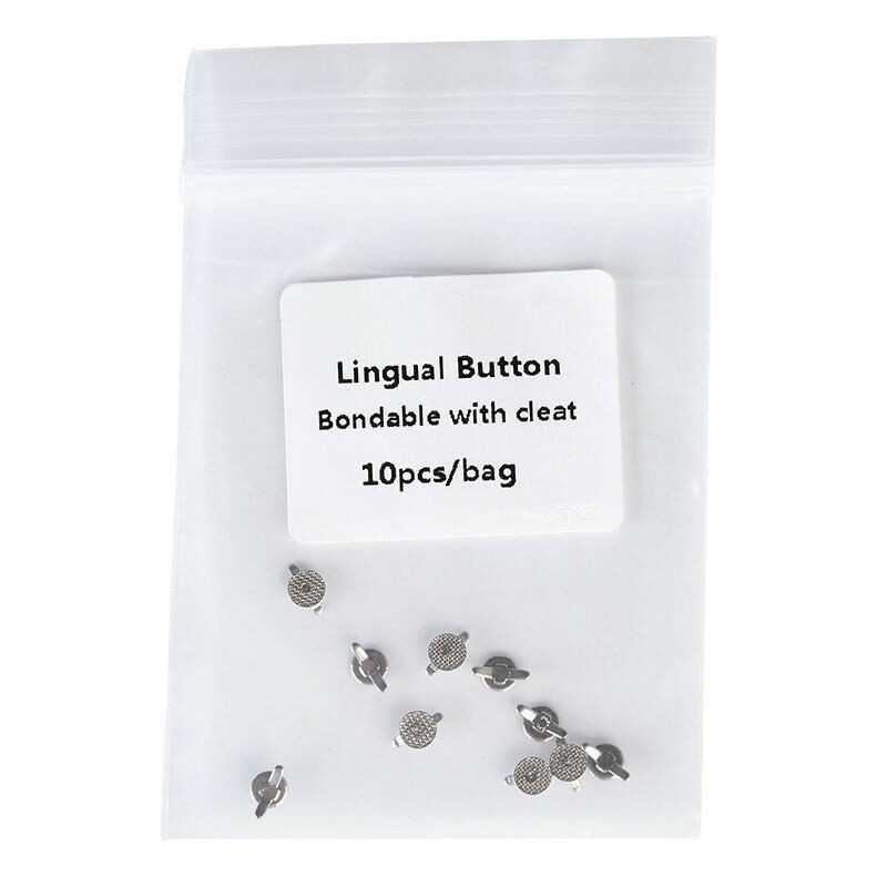 10 Pcs Dental Orthodontic Mesh Base Lingual Button Bondable Cleat ...