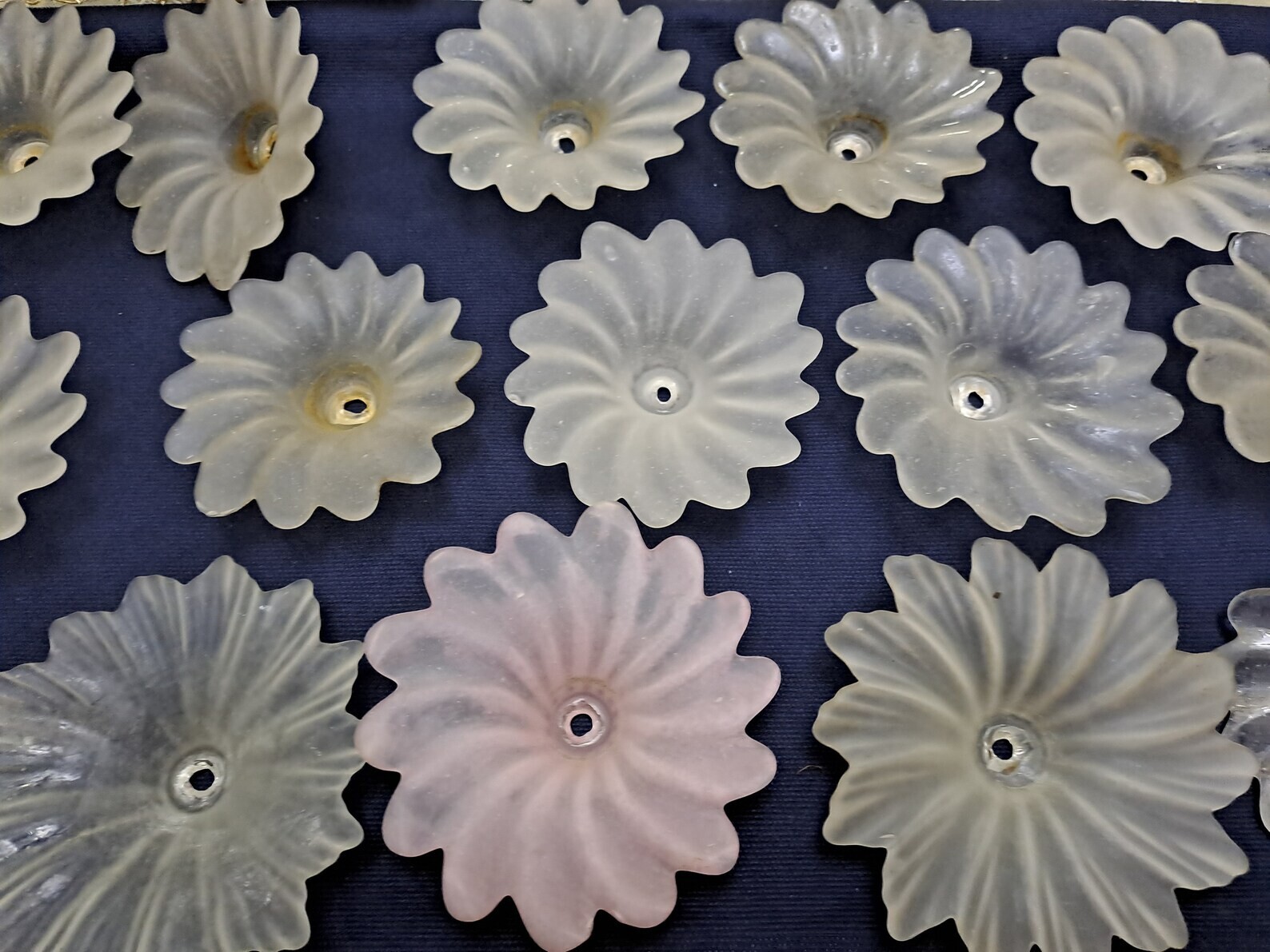 set of 24 pieces large lot of Bobeches flower glass Chandelier | eBay