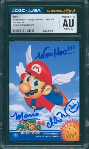 Charles Martinet Signed Amada Card Super Mario 64 Autograph CGC x JSA ...