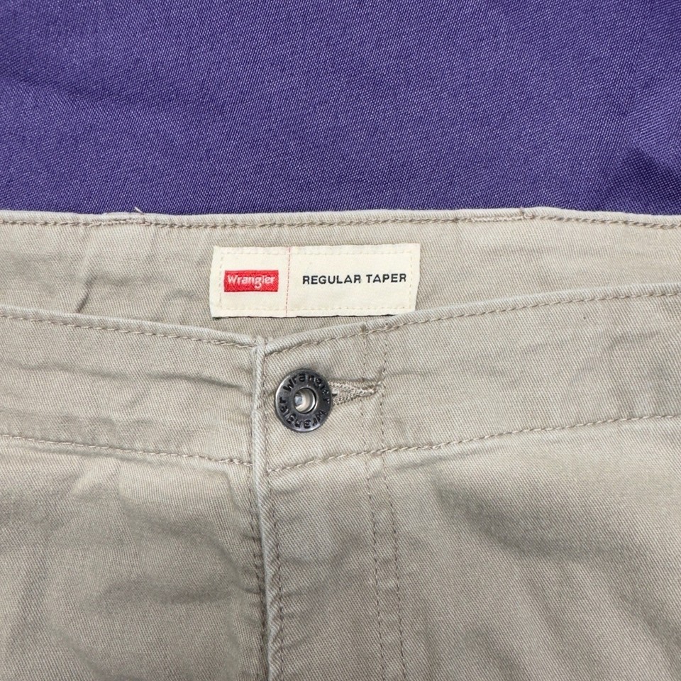 Wrangler Regular Taper Mens Cargo Pants Beige Size 36x30 Utility Work ...