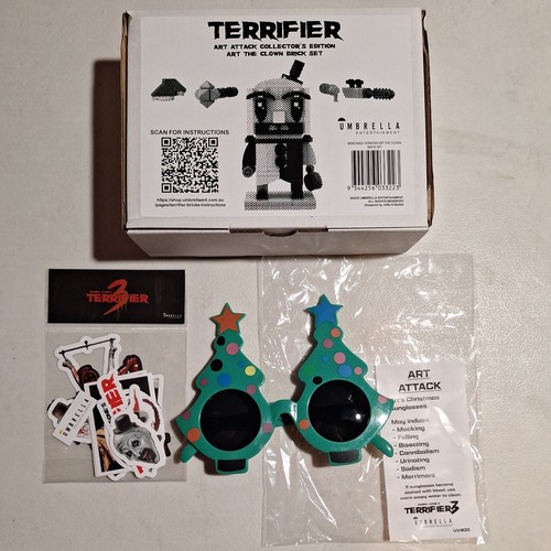 Terrifier 3 Umbrella Entertainment Art The Clown Glasses Lego Brick Set ...