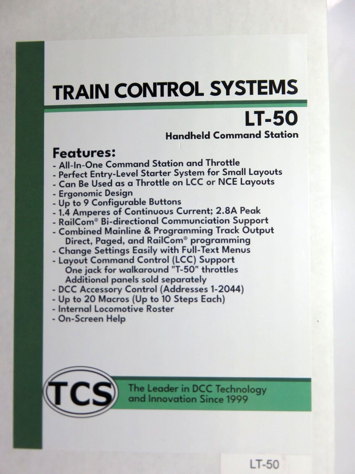 TCS Train Control Systems DCC LT-50 Stater System Handheld Layout Throttle NIB | eBay