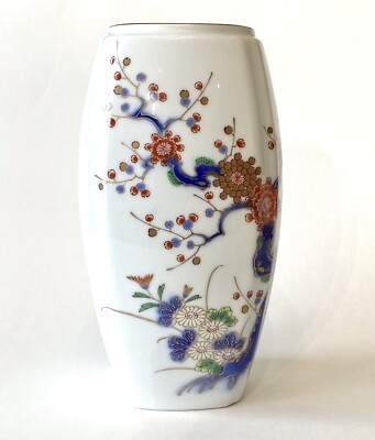 Vtg Fukagawa Seiji Arita Imari Ware Vase Plum Tree 8 Sided Japan EXC | eBay