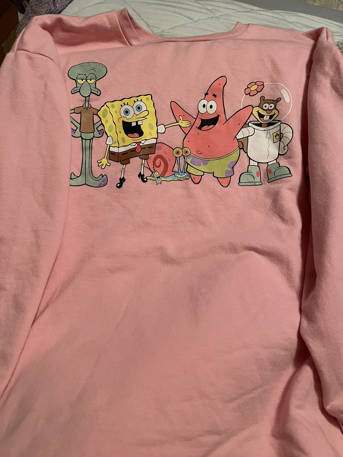 Nickelodeon pink SpongeBob sweatshirt all the charact… - Gem