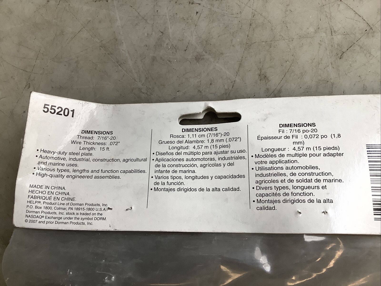 DORMAN 55201 CONTROL CABLE WITH 1-3/4IN CHROME KNOB 15FT 476 | eBay