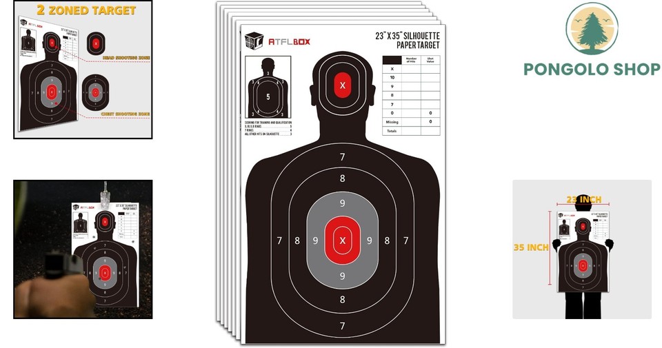 Silhouette Paper Target 23x35 Inch Indoor Outdoor Shooting Practice ...