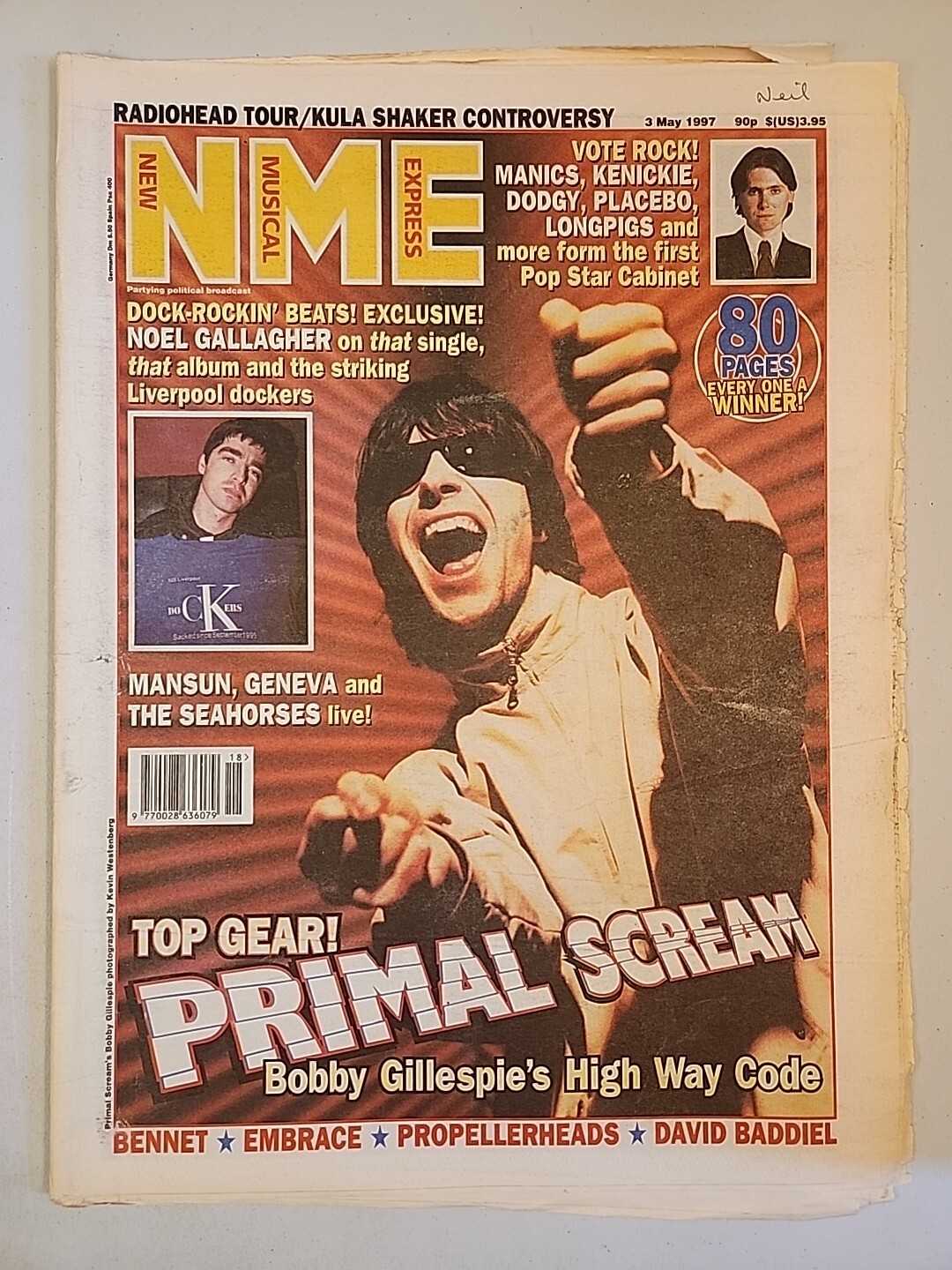 NME New Musical Express UK Music Magazine May 3 1997 Primal Scream | eBay