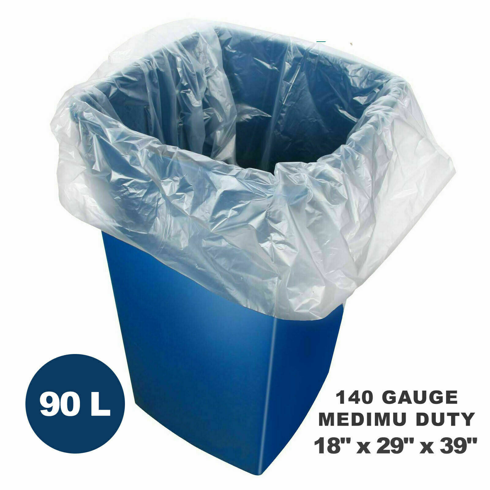Clear Refuse Sacks 160G Bin Liners Rubbish Scrap Waste Recycling Bags ...