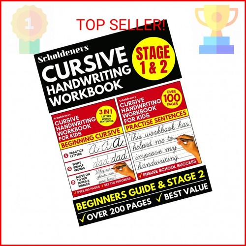 Cursive Handwriting Workbook: Cursive Writing Practice Book For Kids ...