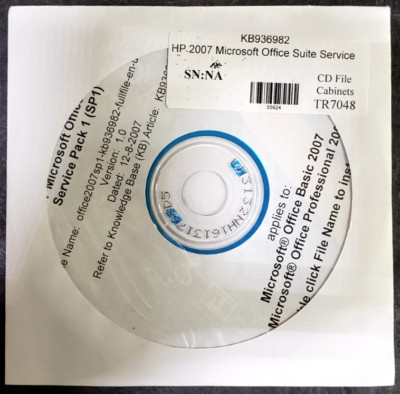 HP 2007 Microsoft Office Suite Service Pack 1 (SP1) Software Version 1. ...