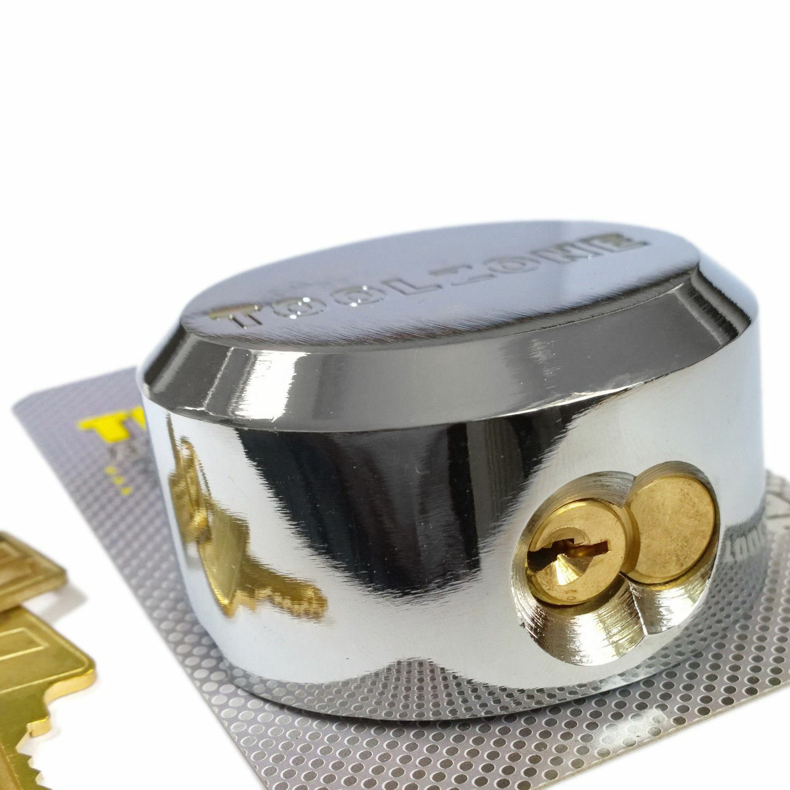 73mm Heavy Duty Chrome Concealed Padlock with 2 Brass Keys | eBay UK