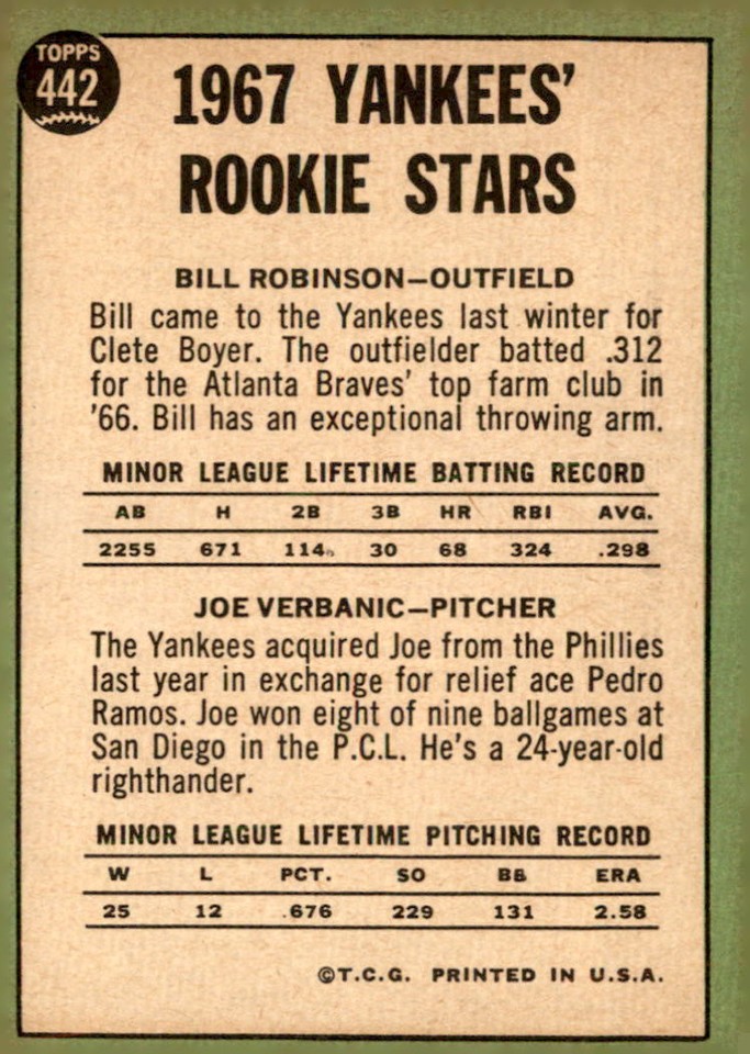 1968 Topps #199 A's 1968 Rookie Stars (Roberto Rodriguez / Darrell ...