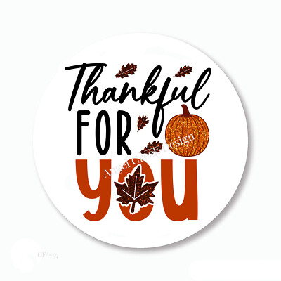 Thankful for You Scrapbook Stickers Labels Autumn Favors Envelope Seals ...