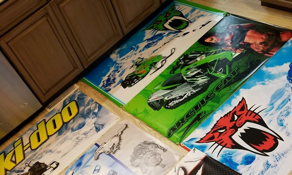 Arctic Cat King Cat Snowmobile Racing Snocross Garage Trailer Banner ...