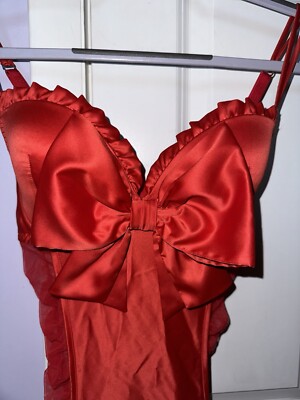 Victoria’s Secret Red Lace Bow Lingerie Babydoll 34D | eBay