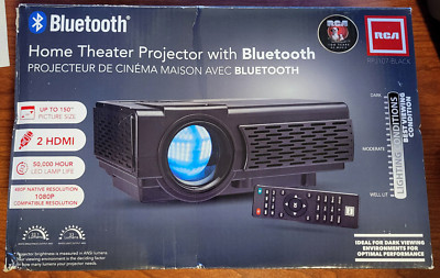 Home Theater Projector RPJ107-Black RCA Bluetooth 1080P 2x HDMI, 1x VGA ...