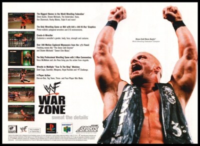 WWF War Zone 1998 Nintendo-print ad / mini-poster-Game room,man cave ...
