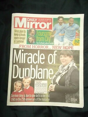 Daily Mirror UK Newspaper 08/02/21 February 8th 2021 Dunblane MIracle ...