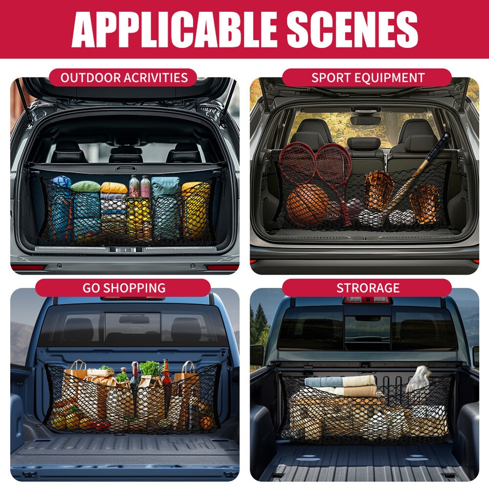 For Ford Explorer Escape Rear Truck Bed Cargo Net Envelope Organizer ...
