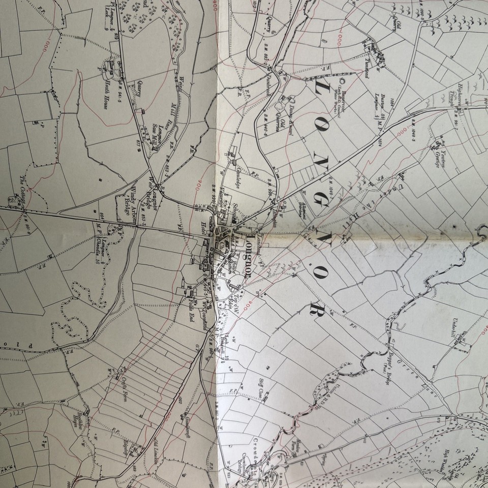 HARTINGTON TOWN QUARTER Longnor Ordnance Survey Paper 6 inch to mile ...