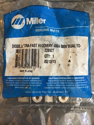 Miller 228927 Diode, Ultra-fast Recovery 400A 600V Dual TO-244 | eBay
