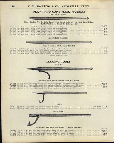 1915 PAPER AD 3 PG Peavy Cant Hook Duck Bill Logging Tool Pike Lug Grab ...
