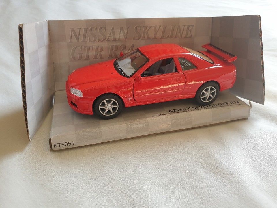 Kinsmart R34 1/36 KT5051 Nissan Skyline GT-R RED Collectors Item Very ...