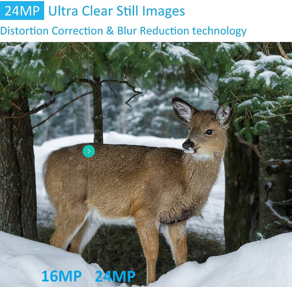 GardePro E5 Trail Camera 24MP 1296p Game Camera with Ultra Fast 0.1s ...