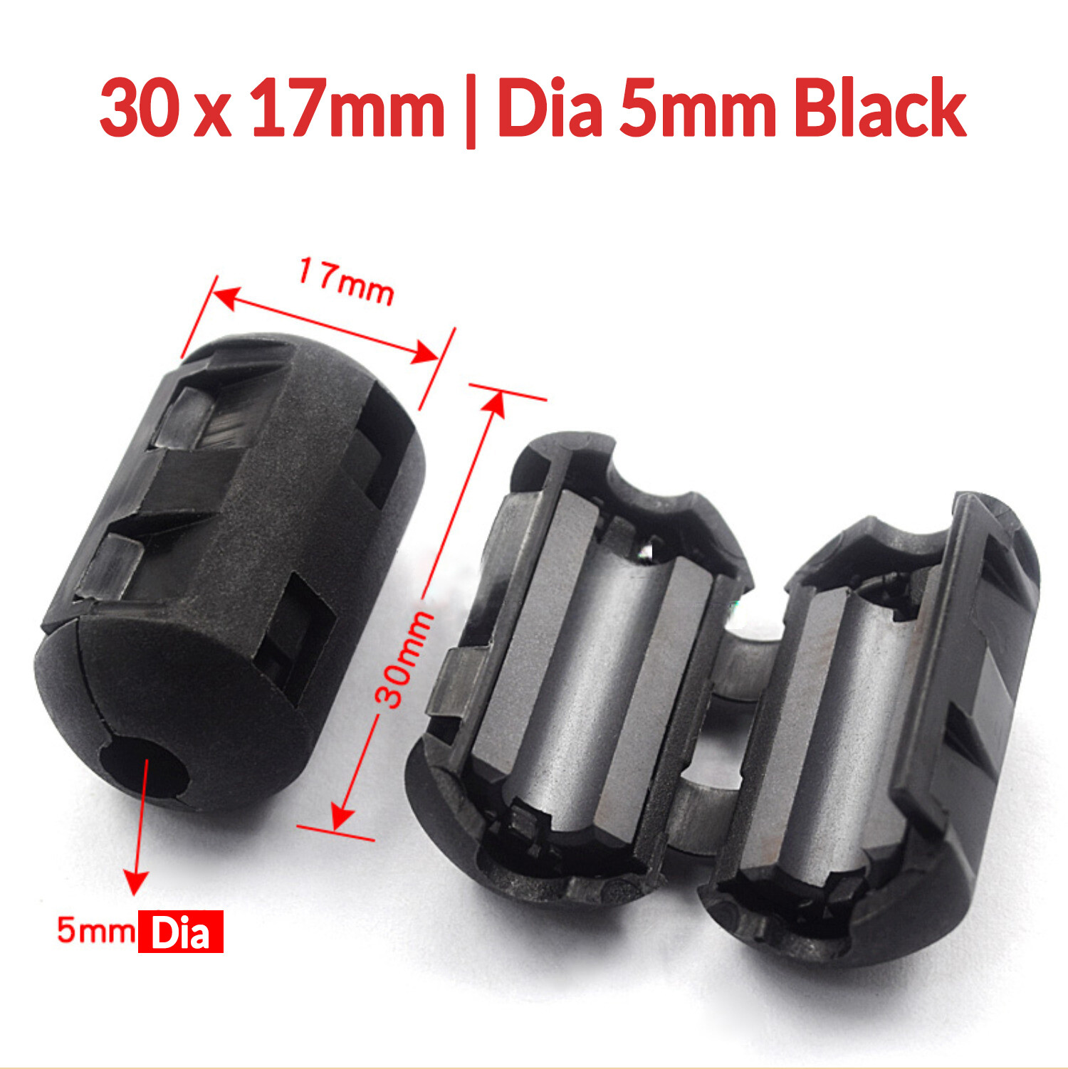 Clip On Ferrite Core Anti Radio Interference Noise EMI RFI Clip Cable ...