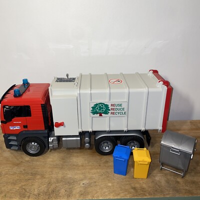 Bruder 2009 MAN TGS RED Cab Side Loading Recycle Garbage Trash Truck | eBay