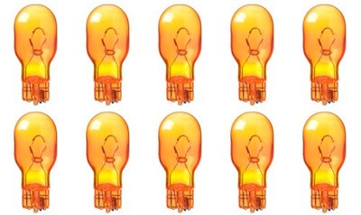 10x 906 Amber Bright Wedge Car Mini Orange Lamp Light bulbs Yellow 12v ...
