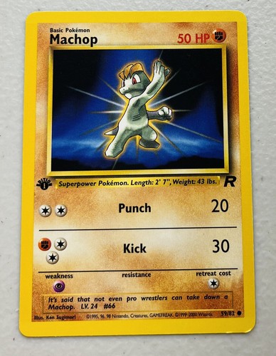Machop 59/82 1st Edition Team Rocket Pokemon Card | eBay
