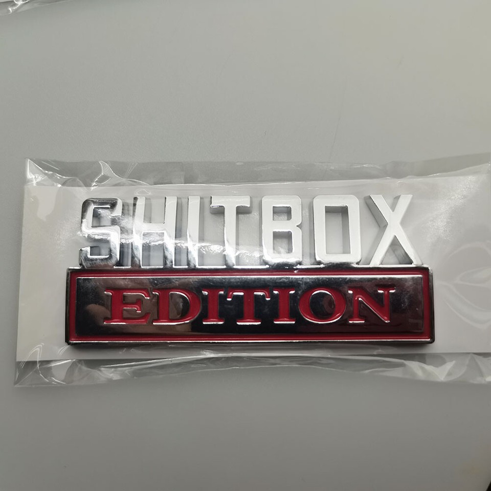 2X SHITBOX EDITION 3D Emblem Decal Badge Stickers For Universal Car Red ...