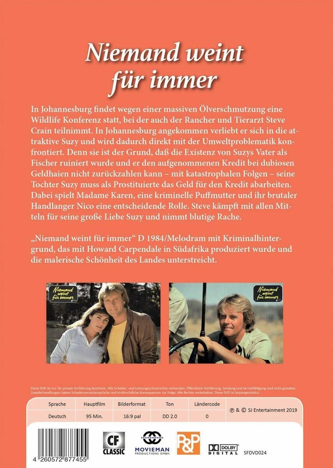 No One Cries Forever Zoli Marki HOWARD CARPENDALE Elke Sommer 1984 DVD ...