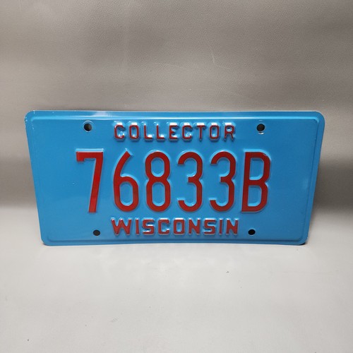 Wisconsin Collector License Plate Blue Red 76833B | eBay