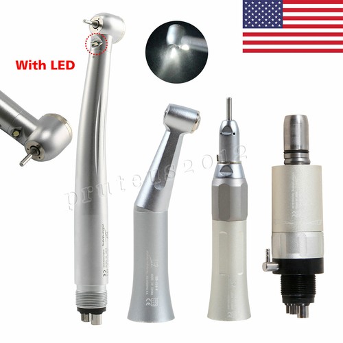 NSK Style Dental Low/LED High Speed Contra Angle Handpiece Push Button ...