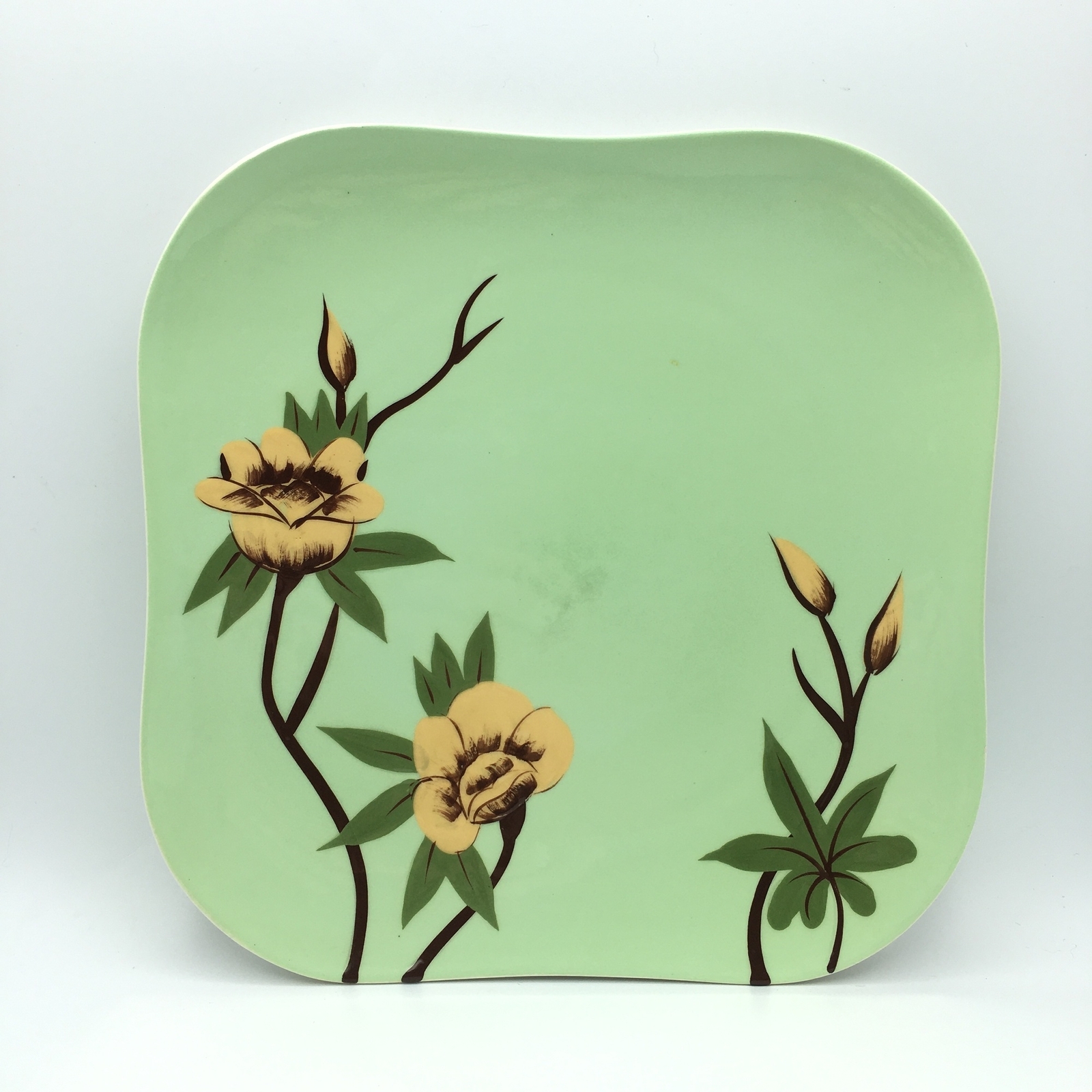 Weil Ware Vintage Rose Green Dinner Plate Hand Decorated California ...