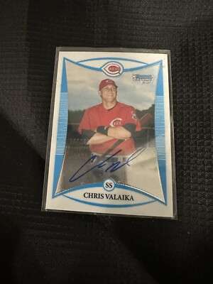 2008 Bowman Chrome Autographed Blue Refractor Chris Valaika | eBay
