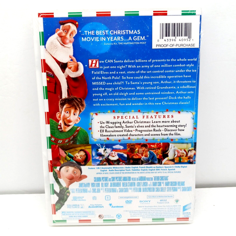Arthur Christmas (DVD) Columbia Pictures 2011 (New Sealed) | eBay