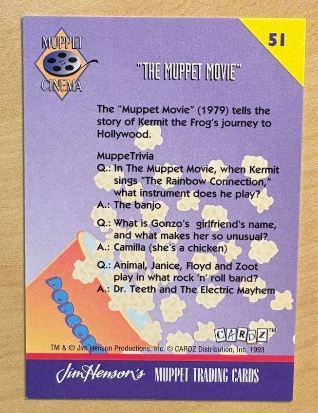 The Muppet Movie 1993 Muppets Jim Henson’s Trading Card #51, NM-MT ...