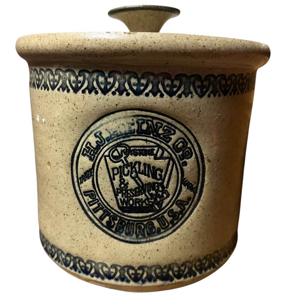H.J. Heinz Apple Butter Crock Stoneware Jar Pittsburg USA Keystone ...