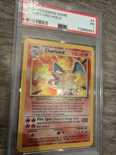 1999 POKEMON BASE SET UNLIMITED #4 CHARIZARD-HOLO PSA 1 | eBay