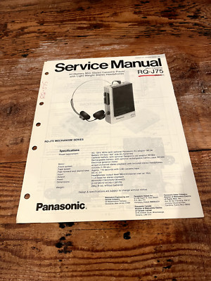 PANASONIC Mini Stereo Cassette Player RQ-J75 Service Manual | eBay